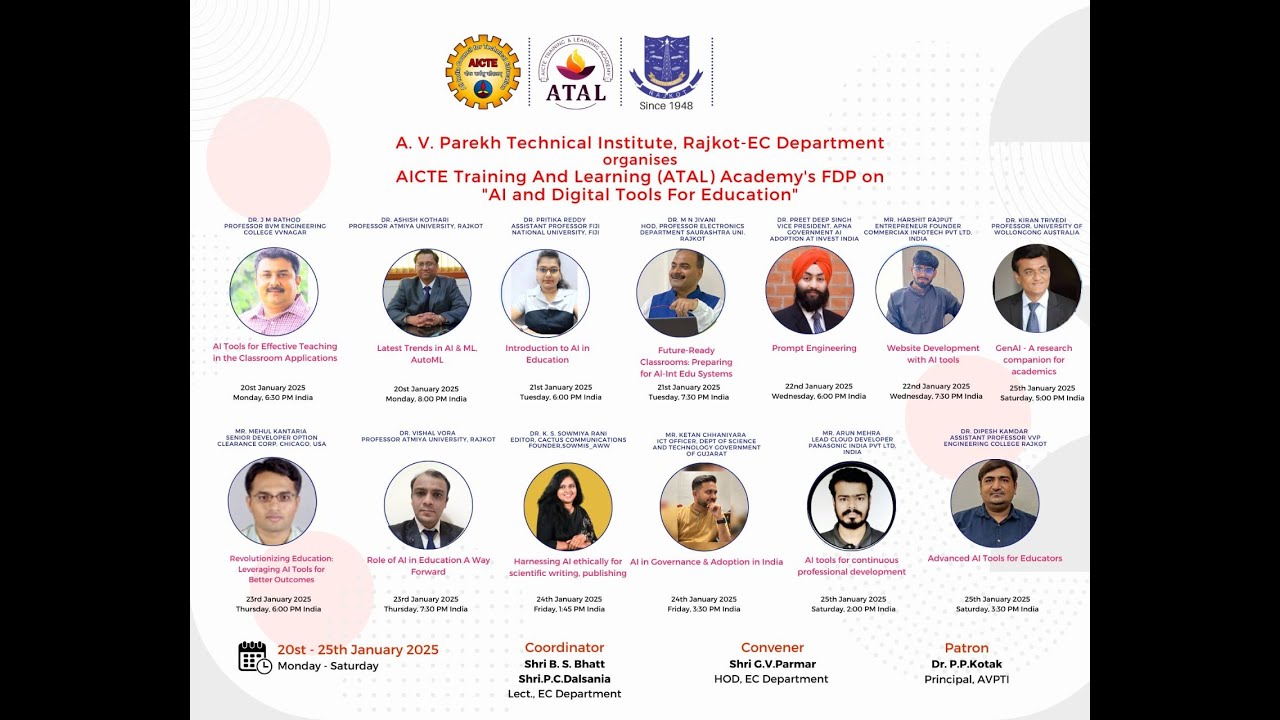 FDP Day 1 Inaugural Session and Session 1 Dr J M Rathod - YouTube