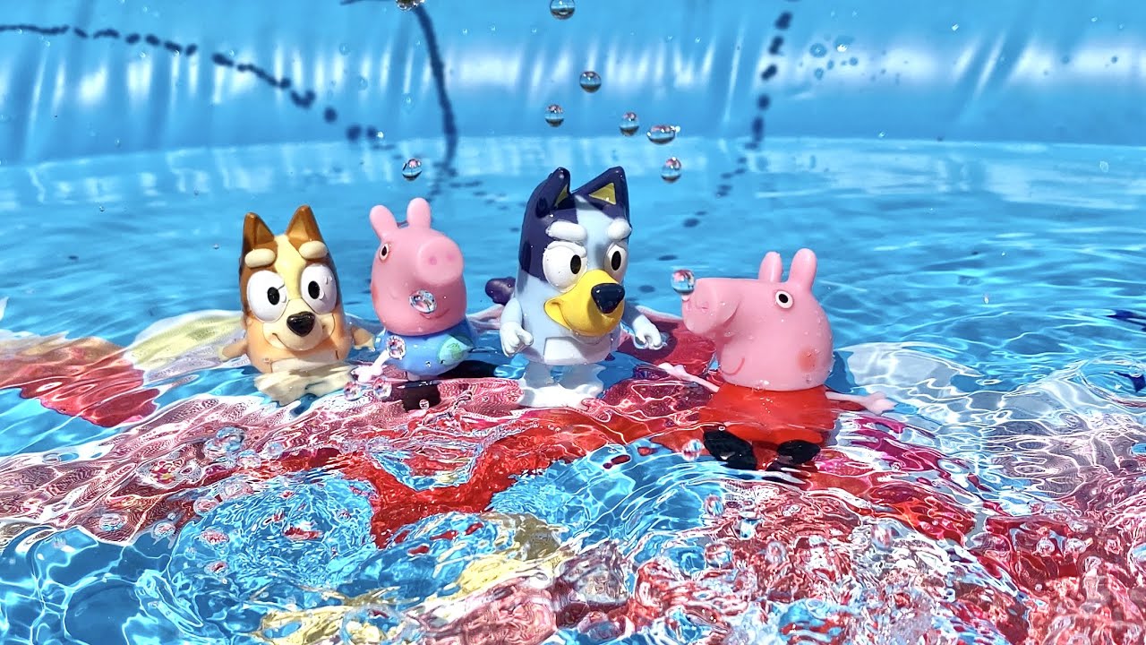 Splash pad ! Bluey & Bingo toys toddlers -Peppa pig toys - water fun ...