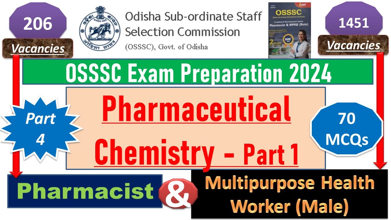 Pharmaceutical Chemistry MCQs II OSSSC pharmacist exam preparation 2024 ...