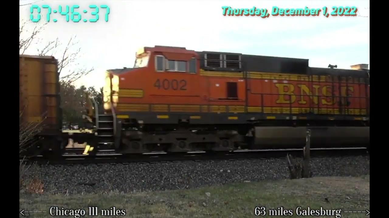 SILENT 12/1/22 BNSF Mendota Sub Trains w/ Near CN Meet, NS Leader, 3 Engine Amtrak - YouTube
