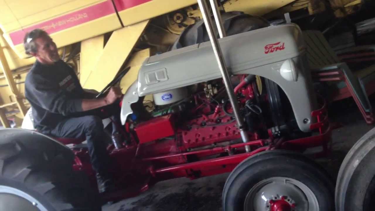 Fossum Ford Tractors. Loren firing up the `49 Ford Funk Flathead V8 ...