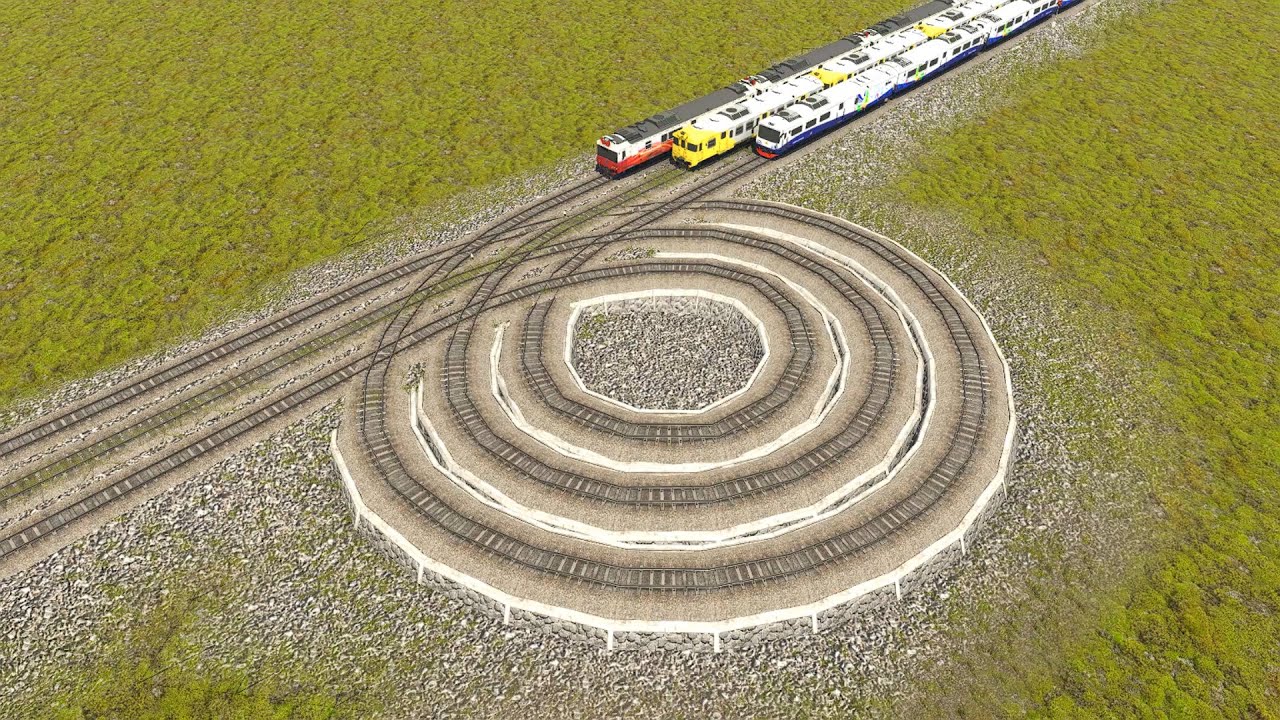 TRIPLE LOOPING DANGEROUS RAILROAD TRACK 6 TRAIN SPINNING AROUND #180 🏆 ...