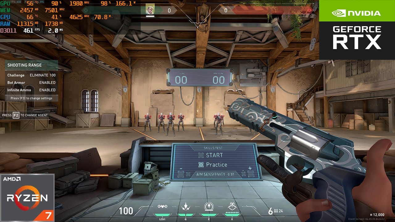 VALORANT : RTX 3060 12 GB + Ryzen 5700X : HIGH + ALL EFFECTS ON : BOTS 1 - YouTube