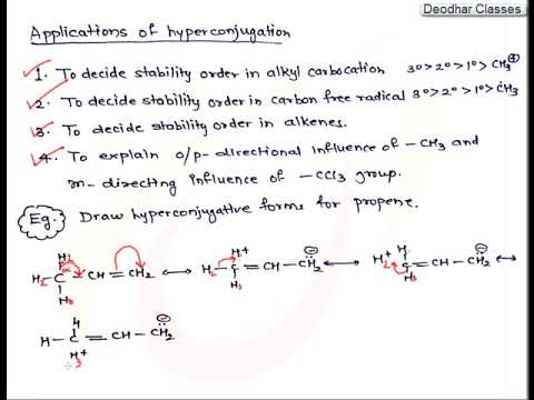 JEE Class XI - General Organic Chemistry - Lecture 5 - Hyperconjugation ...