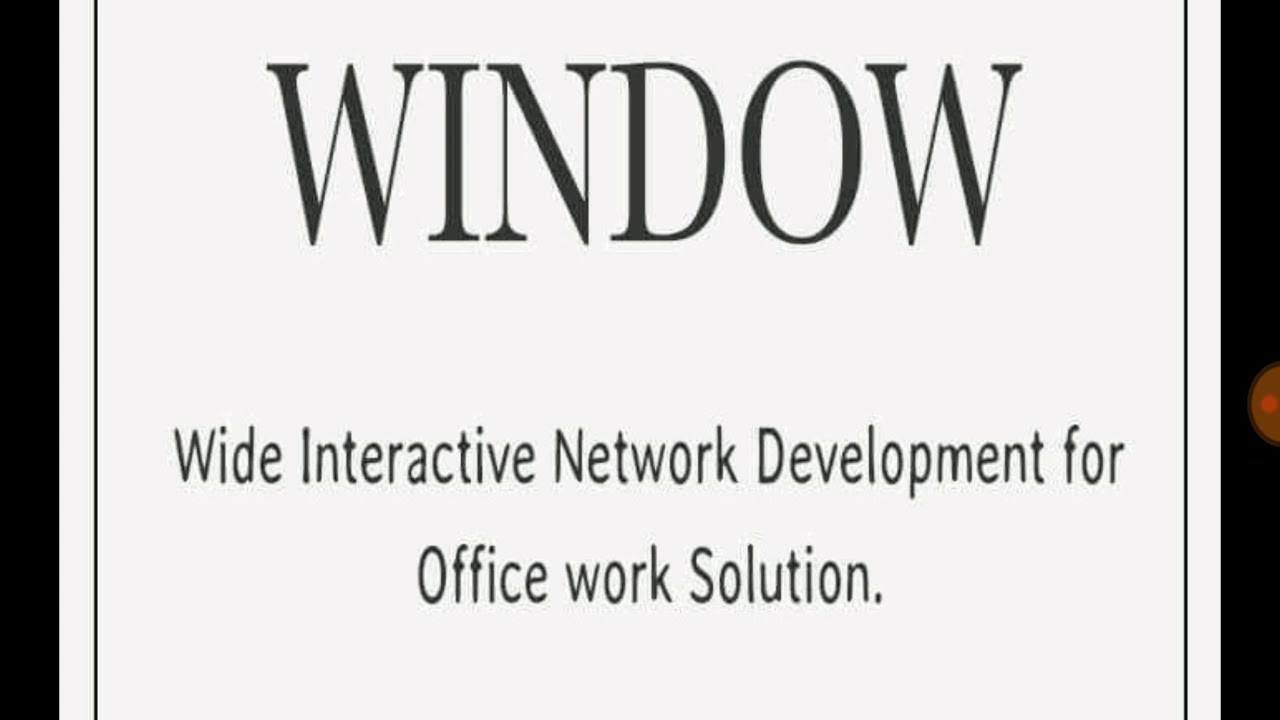 Window full form | Computer Window full form - YouTube