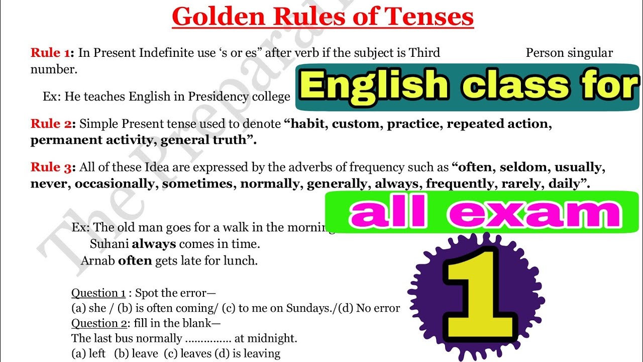 general english for psc exams ||psc Clerkship english class|| wbp mains ...