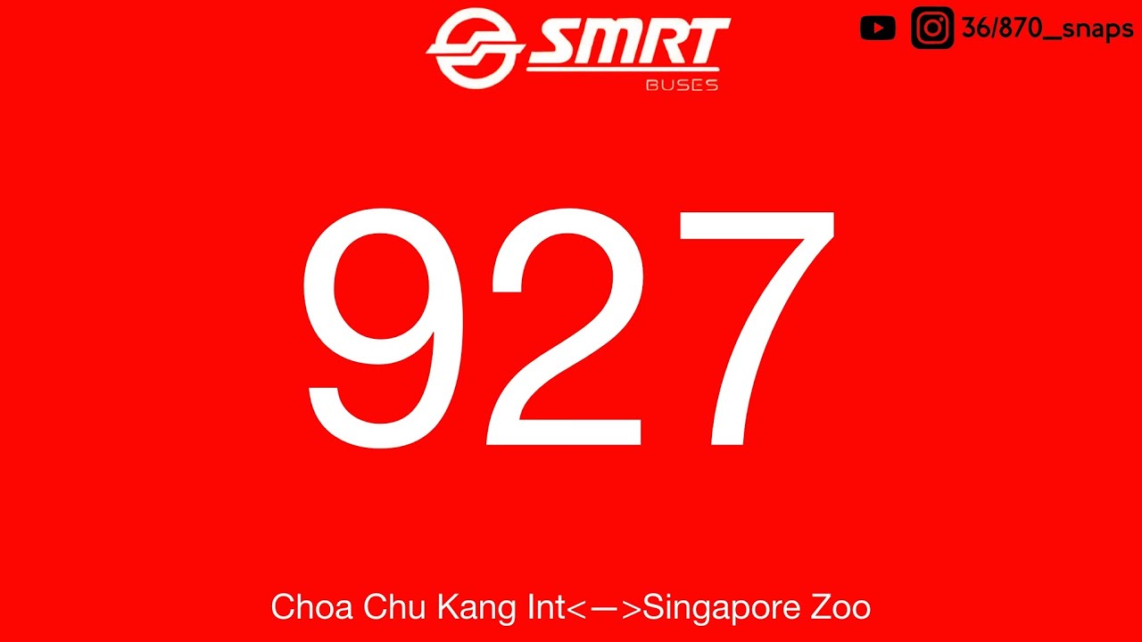 SMRT Buses 927 Route Visual - YouTube