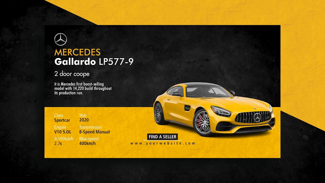 Car Promotion Banner Design in Corel Draw | Mercedes Advertising ...