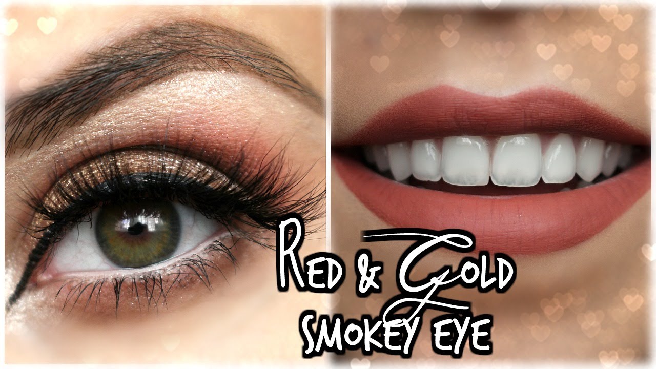 MAKEUP KLETS VIDEO - RED & GOLD SMOKEY EYE - Rachèl Kromdijk - YouTube