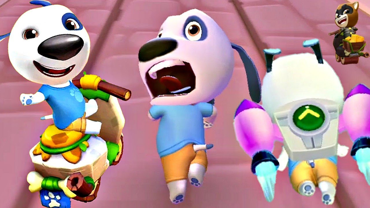 Talking Tom Gold Run 2 New update Jetpack Talking Hank vs Roy Raccoon ...