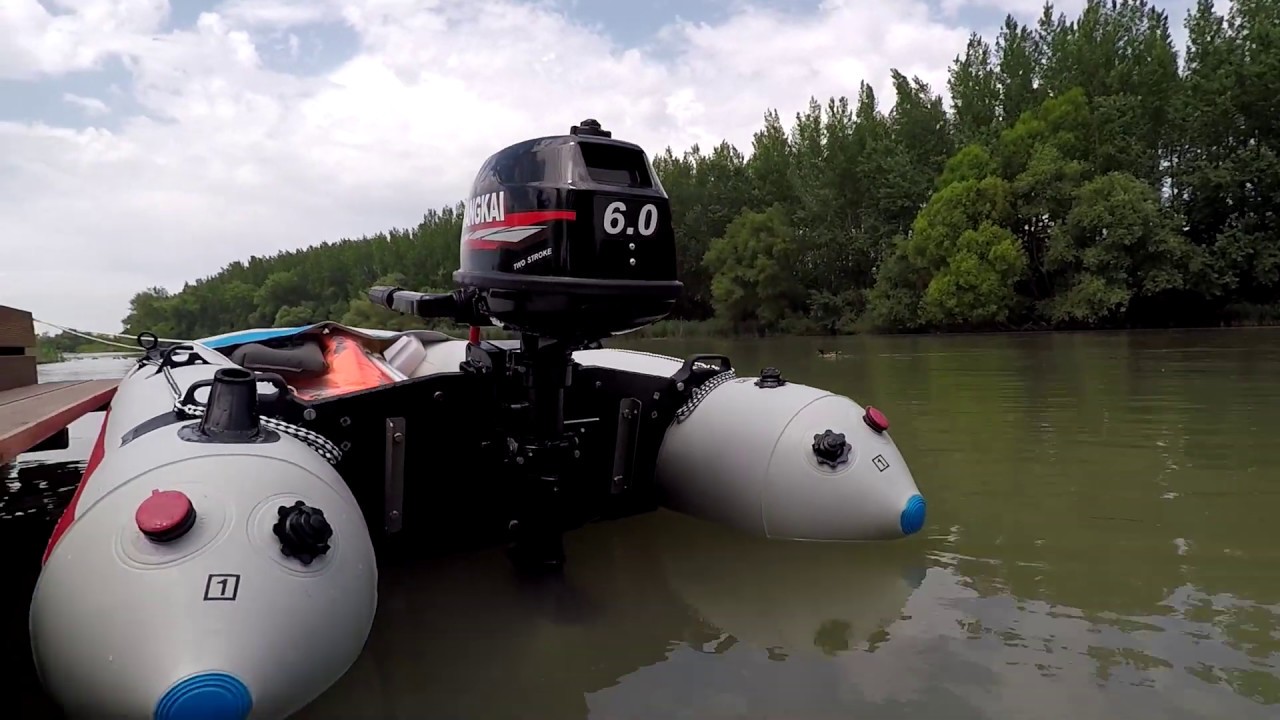 Hangkai 6 HP chinese outboard motor speed test - YouTube