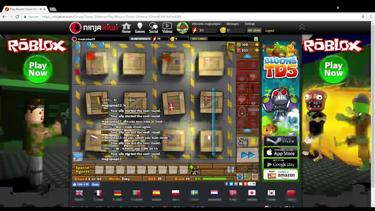 Play Bloons Tower Defense 5 BTD 5 Ninja Kiwi, Creators of the best free ...