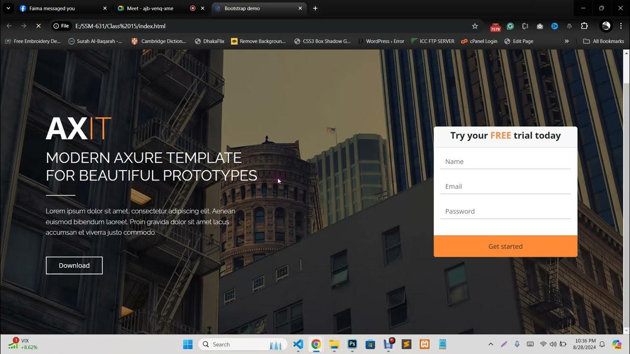Class 16 AXIT PSD to Bootstrap Part 2 - YouTube