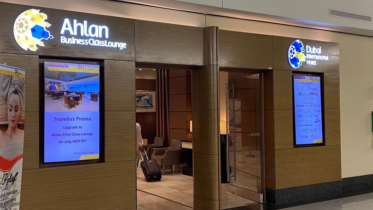 Ahlan Business Class Lounge Priority Pass - DXB - YouTube