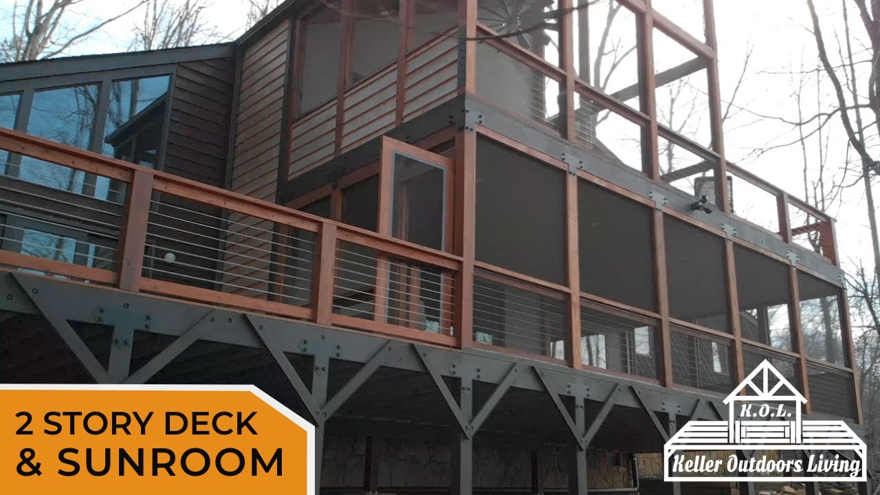 2 Story Deck & Sunroom Built By Keller Outdoors Living - YouTube