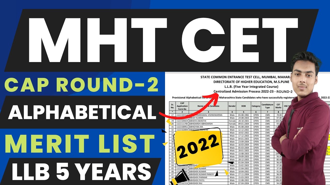 mht cet llb 5 years cap round 2 alphabetical merit list 2022 | mahir ...