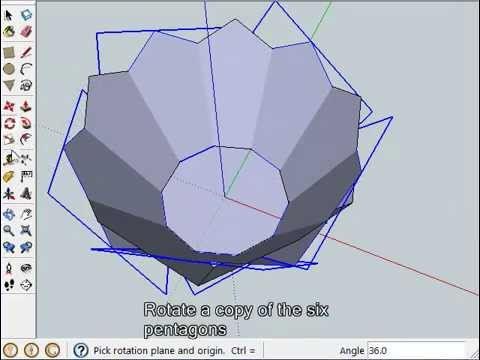 Drawing a dodecahedron in SketchUp 7 in less than two minutes - YouTube