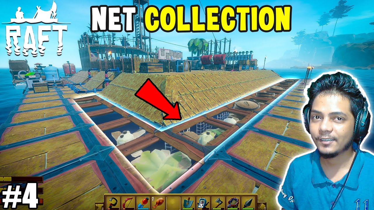 BUILDING A NET COLLECTION ON RAFT | RAFT SURVIVAL | #4 HINDI GAMEPLAY ...