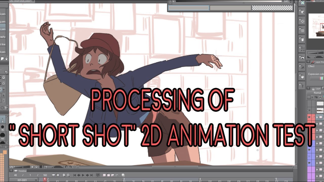 Processing of "Short shot" 2D animation test - YouTube