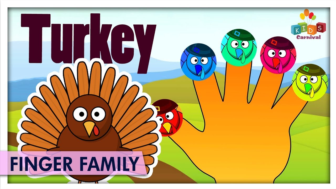 The Finger Family Turkey Family | Nursery Rhyme | Animation | Kids ...