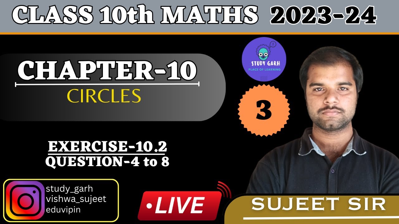 class 10th maths chapter 10 circles exercise 10.2 #live #class10thmaths ...