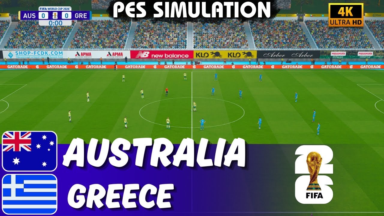 🔴Australia vs Greece | FIFA World Cup 2026 Full Match | PES 21 Gameplay ...