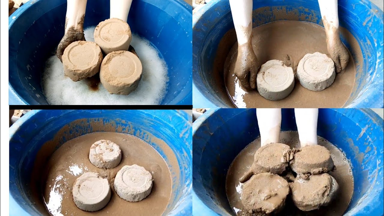 ASMR satisfying softy mud and full dipping in bubble 💨 water - YouTube