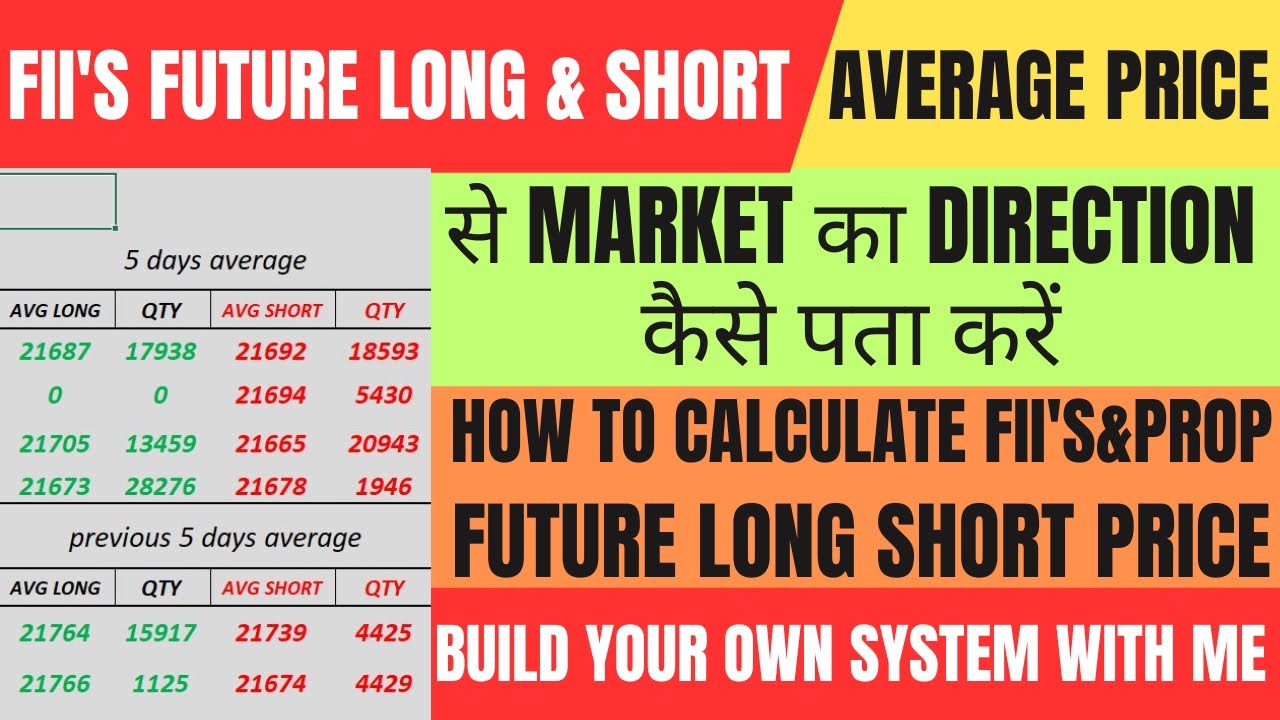 FII FUTURE LONG SHORT AVERAGE PRICE HOW TO CALCULATE | FII FnO Data ...
