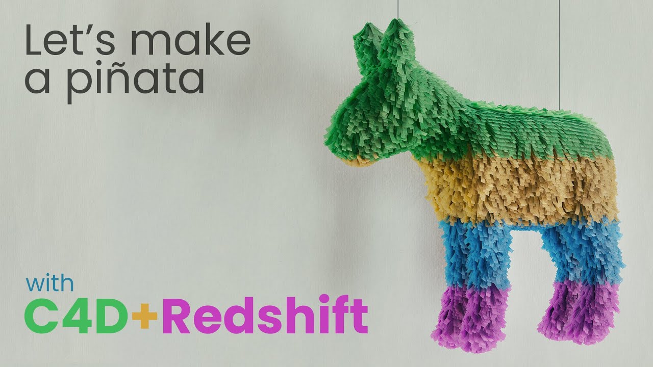 Make me a piñata in the form of a donkey in Cinema 4D and render it ...