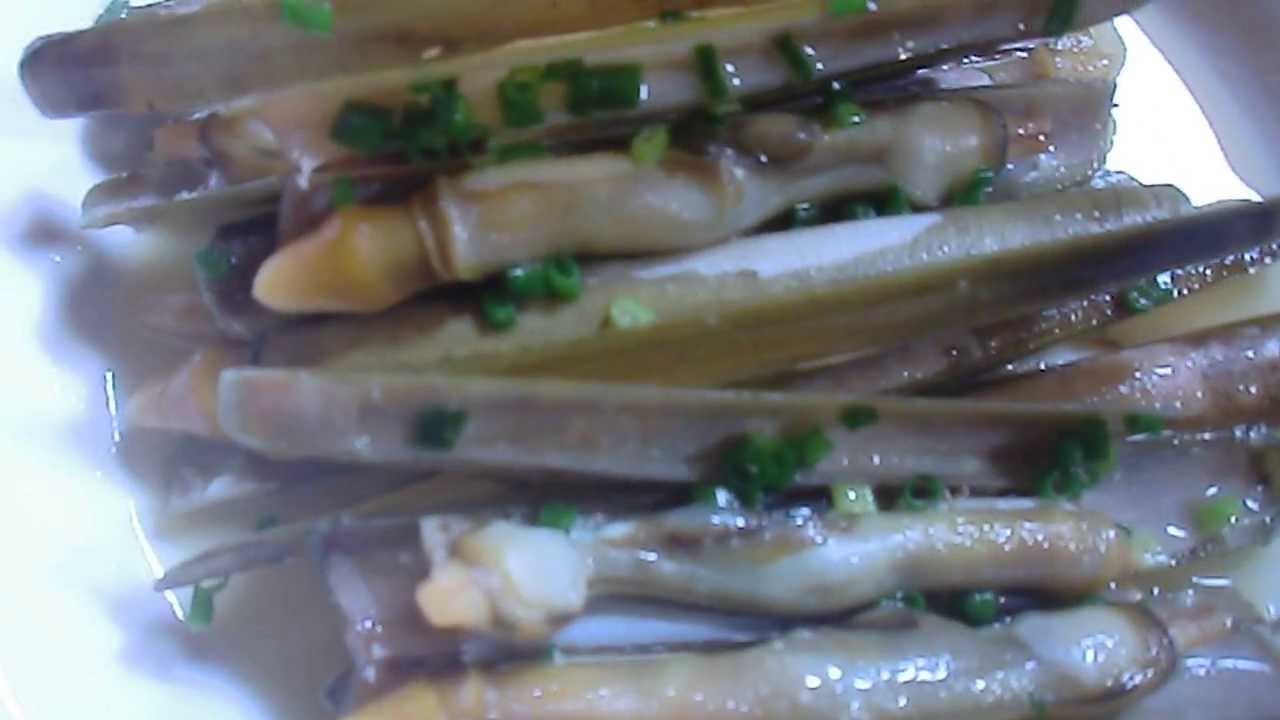 Razor clam Solen strictus Mate shell 馬刀貝 蟶貝 マテ貝 - YouTube