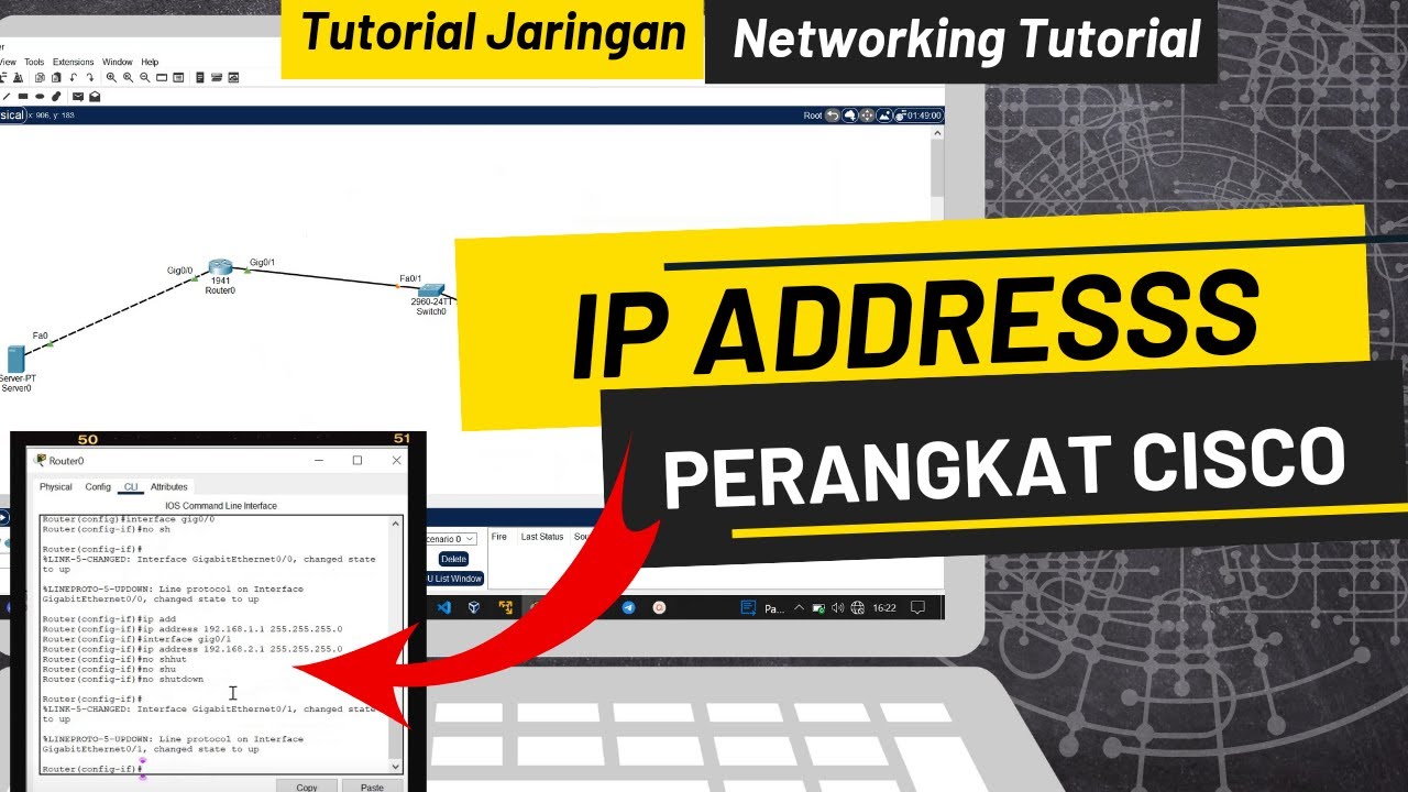 cara mudah konfigurasi ip address cisco step by step - YouTube