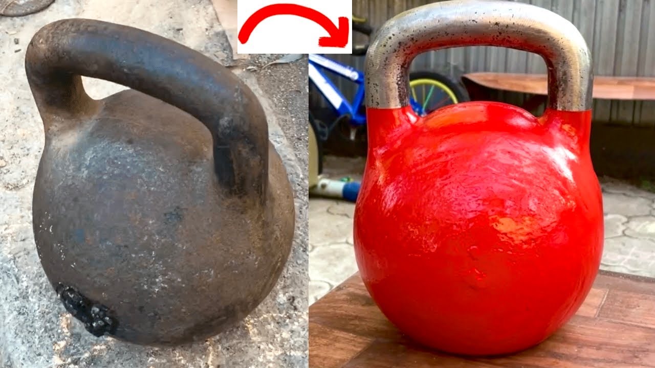 Restoration of an old kettlebell - YouTube