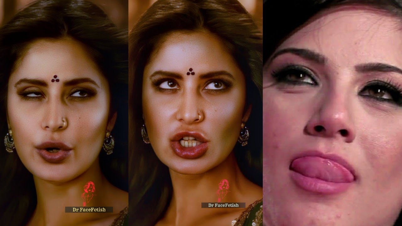 Katrina Kaif, Sunny and Other Actress Lips and Face Expressions Closeup ...