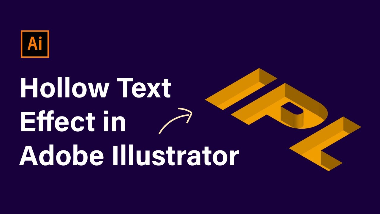 How to Create Hollow Text Effect in Adobe Illustrator | Easy Typography ...