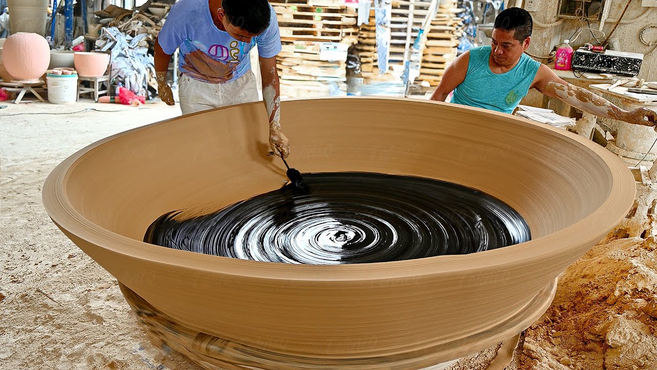 Amazing Way Chinese Make Giant Handmade Ceramic Pottery - YouTube