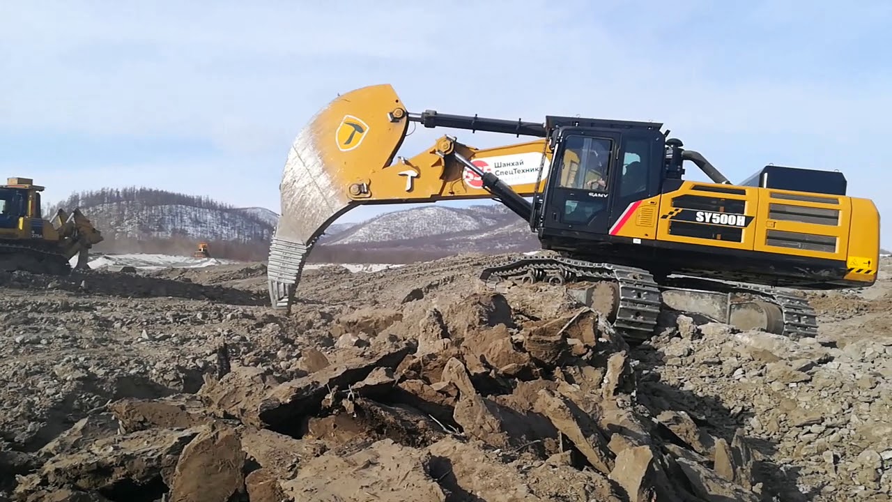 Экскаватор SY500H c рыхлителем. - YouTube