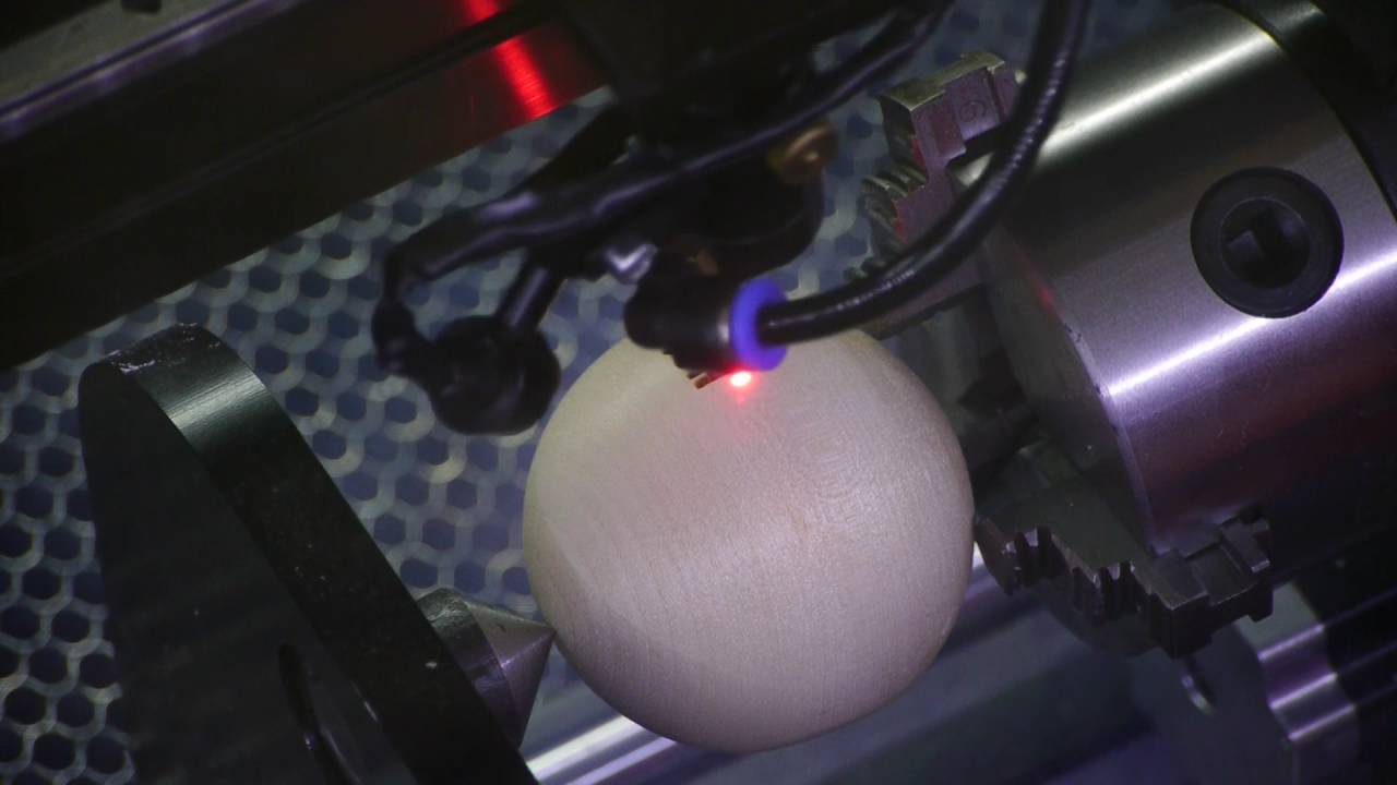First attempt making a Minority Report Precog ball on the laser - YouTube