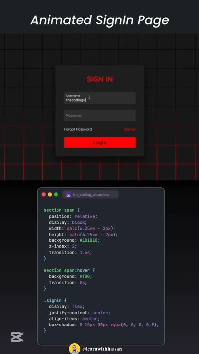 Animated Login Form | Animated Login Page Using HTML CSS & JavaScript ...