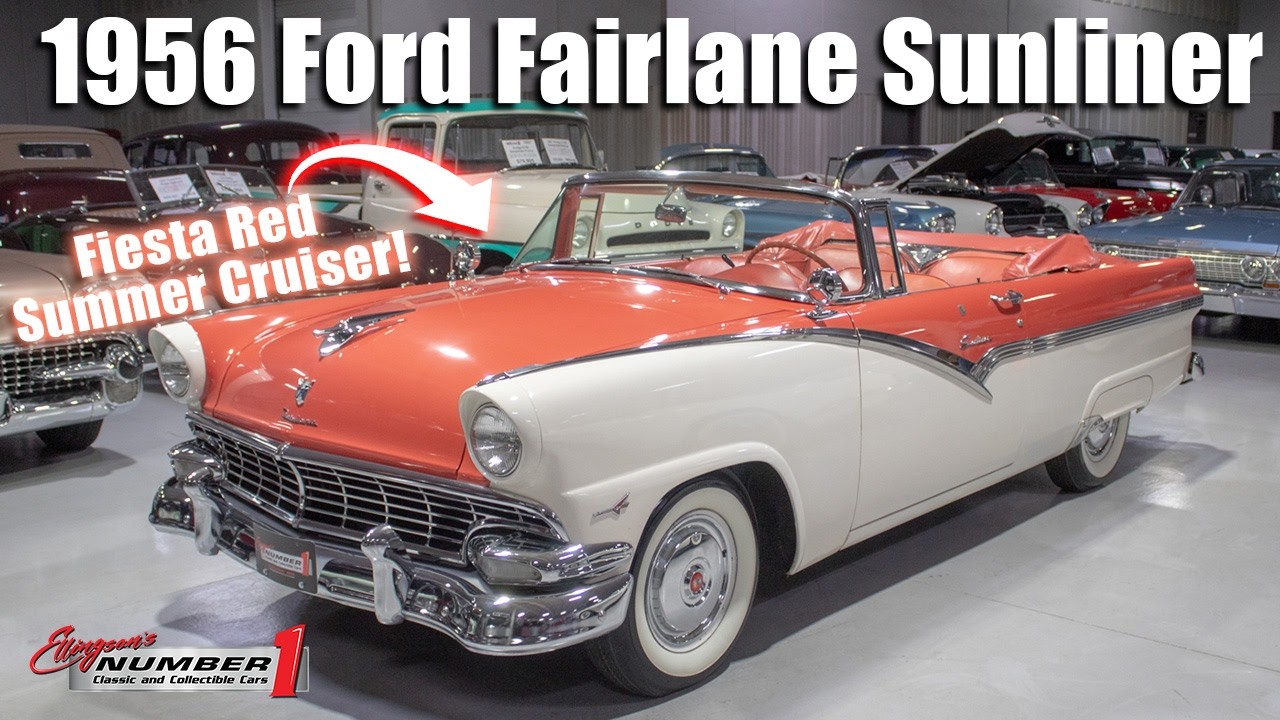 Fiesta Red Ford - 1956 Ford Fairlane Sunliner - YouTube