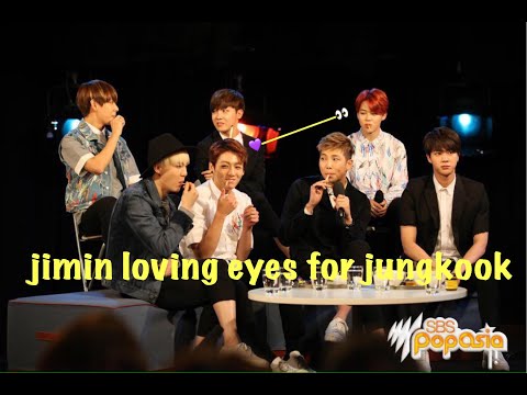 Jikook - Jimin can’t stop staring at Jungkook’s Ocean eyes(🐥👀🐰)