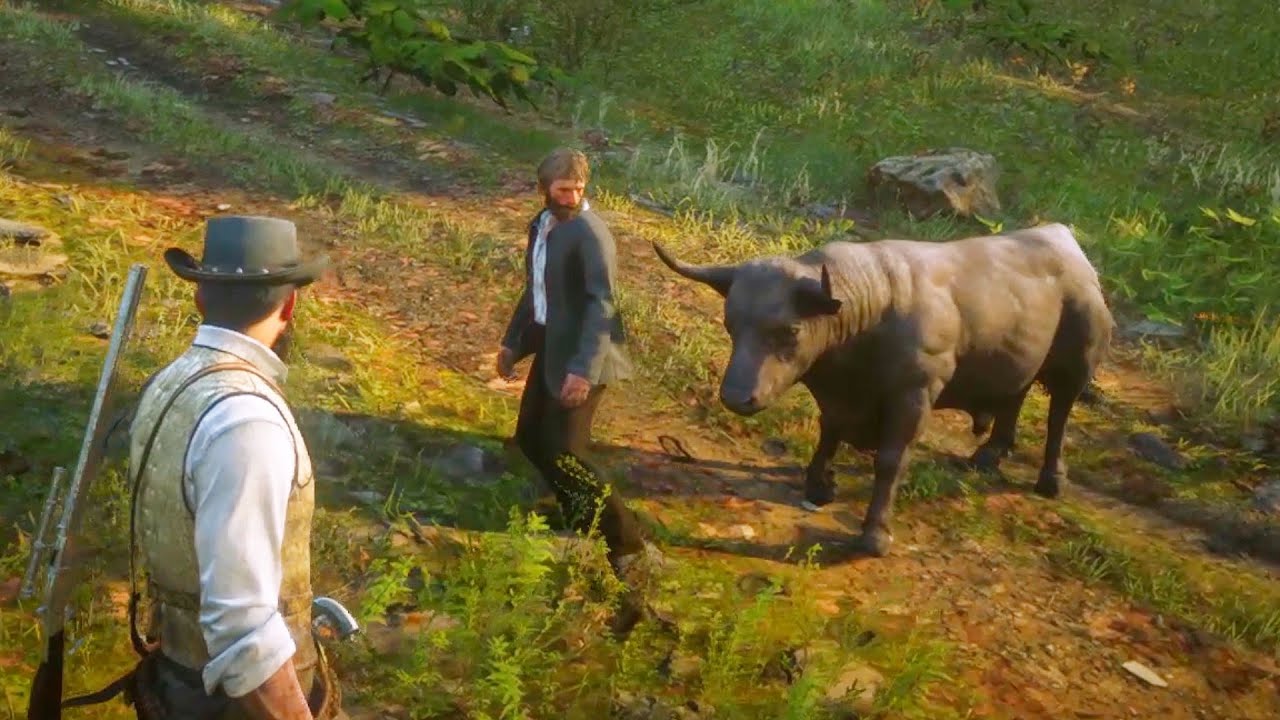 It's first time I encountered man with an ox in Red Dead Redemption 2 ...