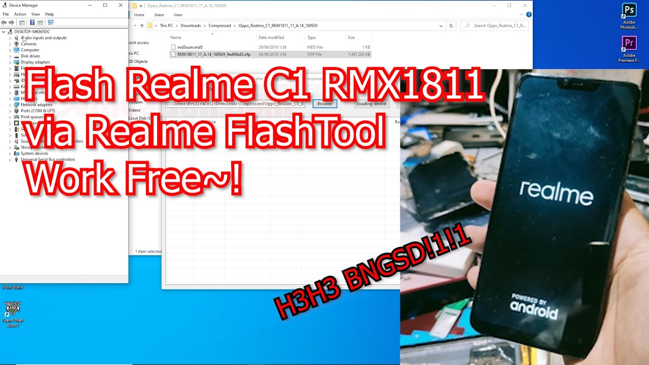 Tutorial Flash Realme C1 RMX1811 via PC Work - YouTube