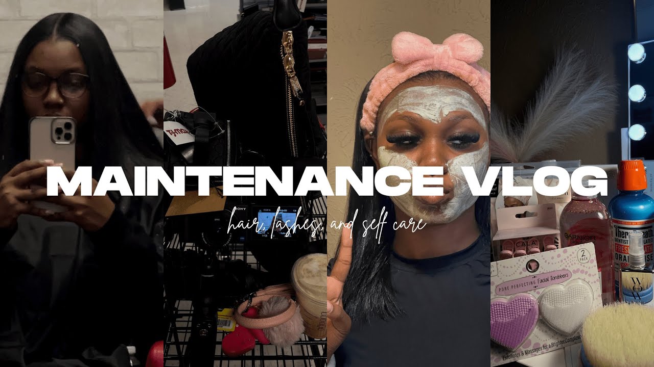 MAINTENANCE VLOG | trying clip ins, lashes, and self care - YouTube