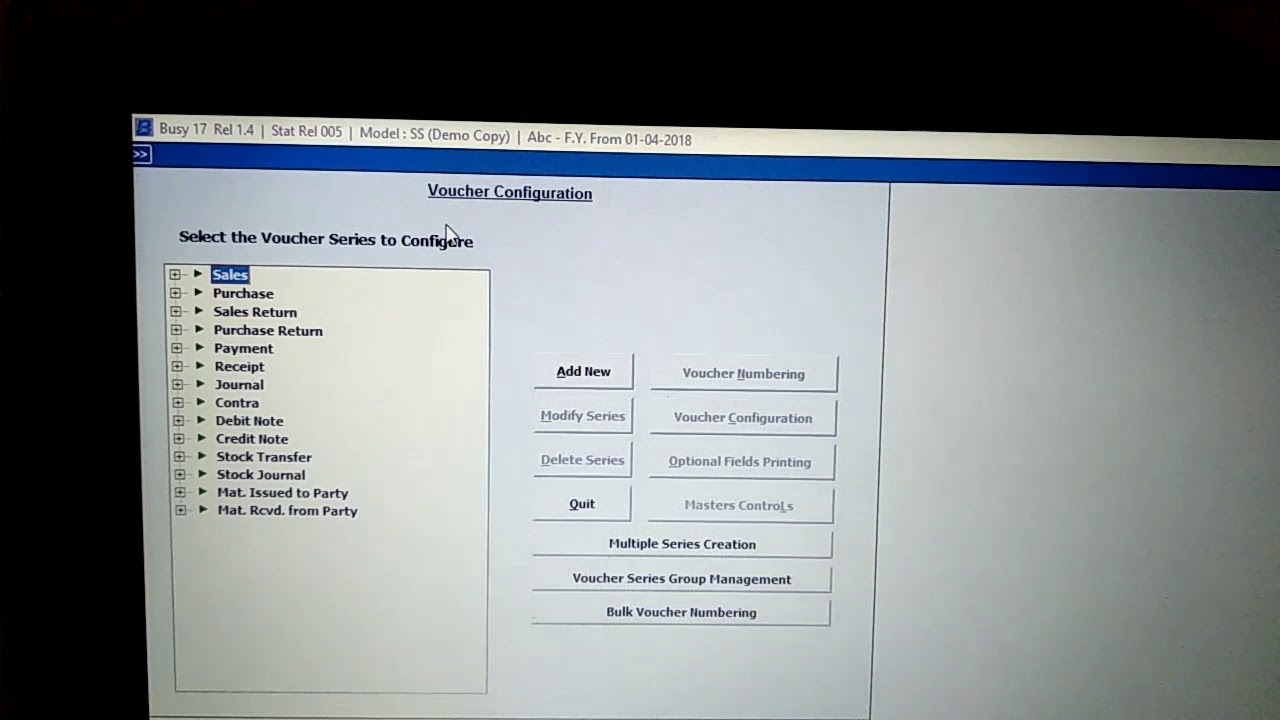 How to voucher set numberic or manual in BUSYWIN ACCOUNTING SOFTWARE ...