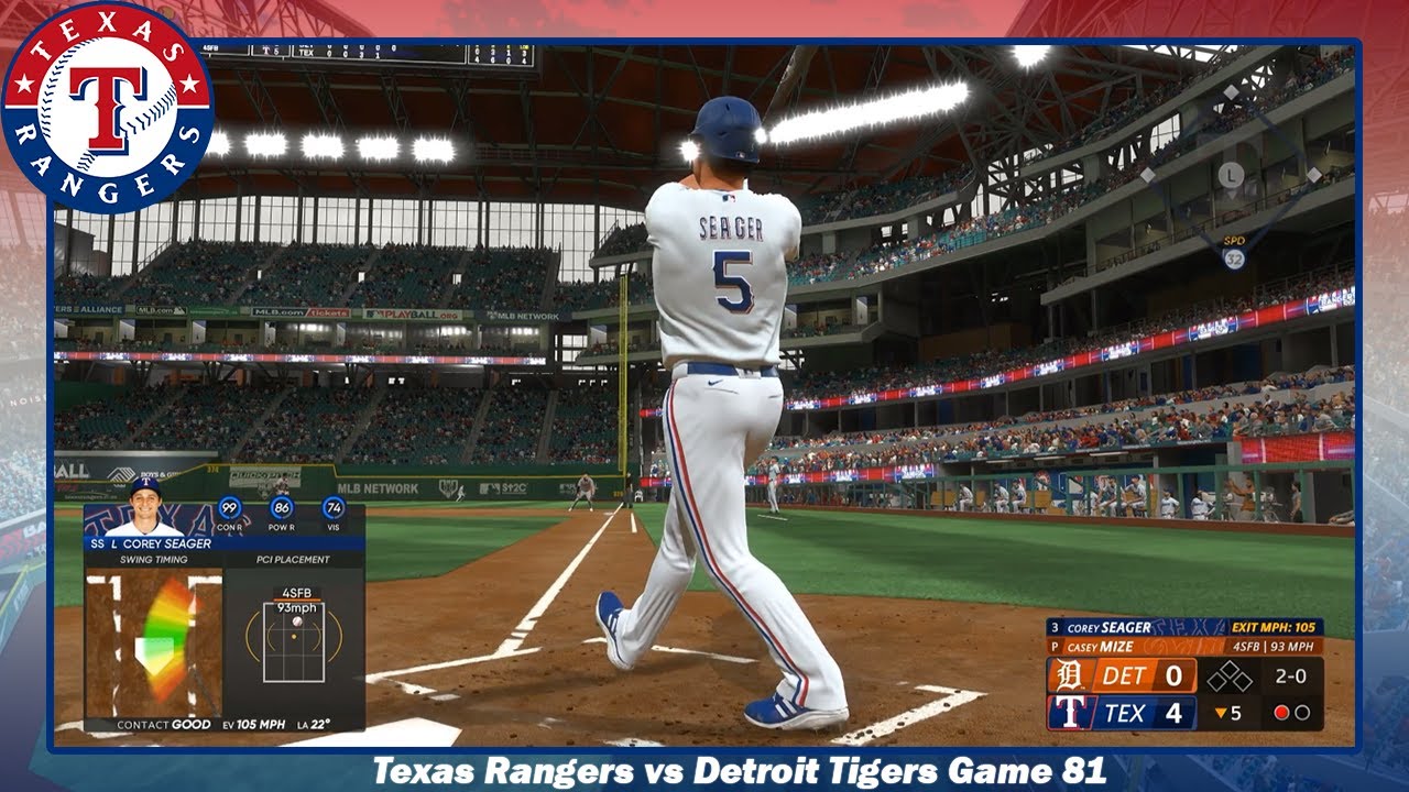 MLB THE SHOW 23 - Texas Rangers vs Detroit Tigers Game 81 - YouTube