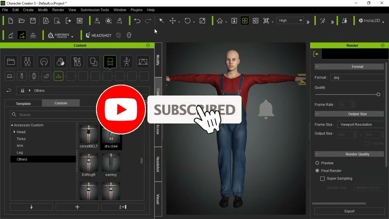 Download free accessories for your CC3 Character (others) - YouTube