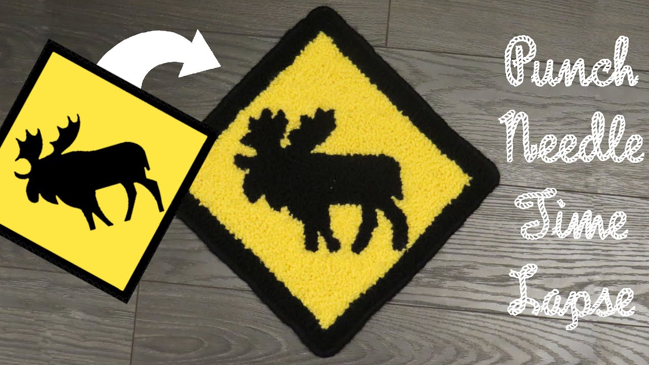 Punch Needle Rug Hook Time Lapse - Moose Sign - YouTube