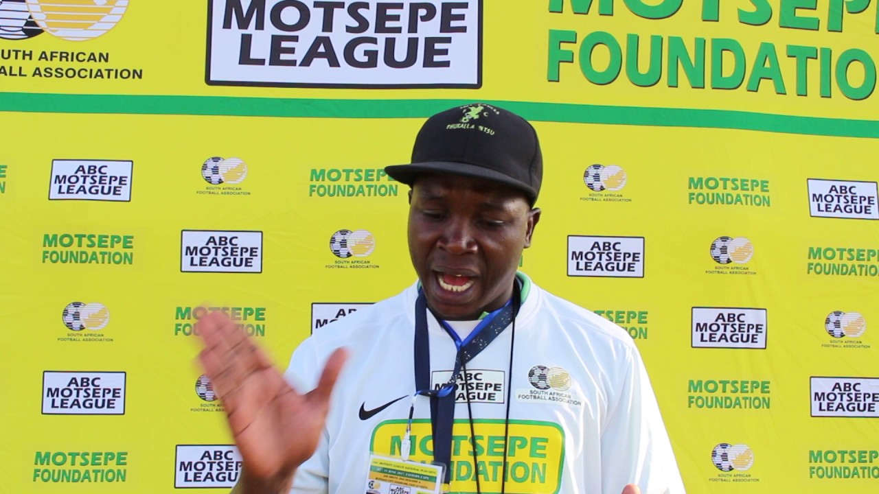 Super Eagles Coach, Tshegofatso Mashego speaking at the ABC Motsepe ...