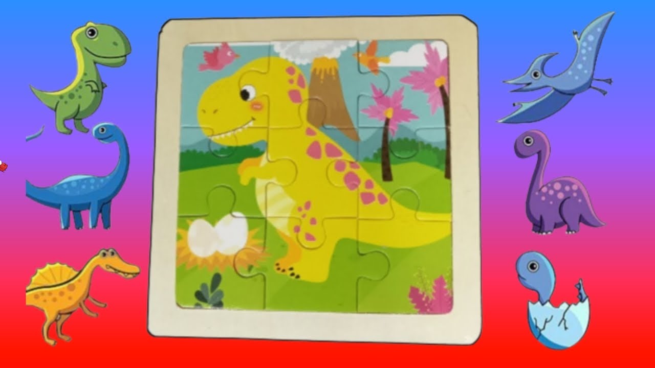amazing puzzle dinasaurus, asemble the dinosaur puzzle - YouTube