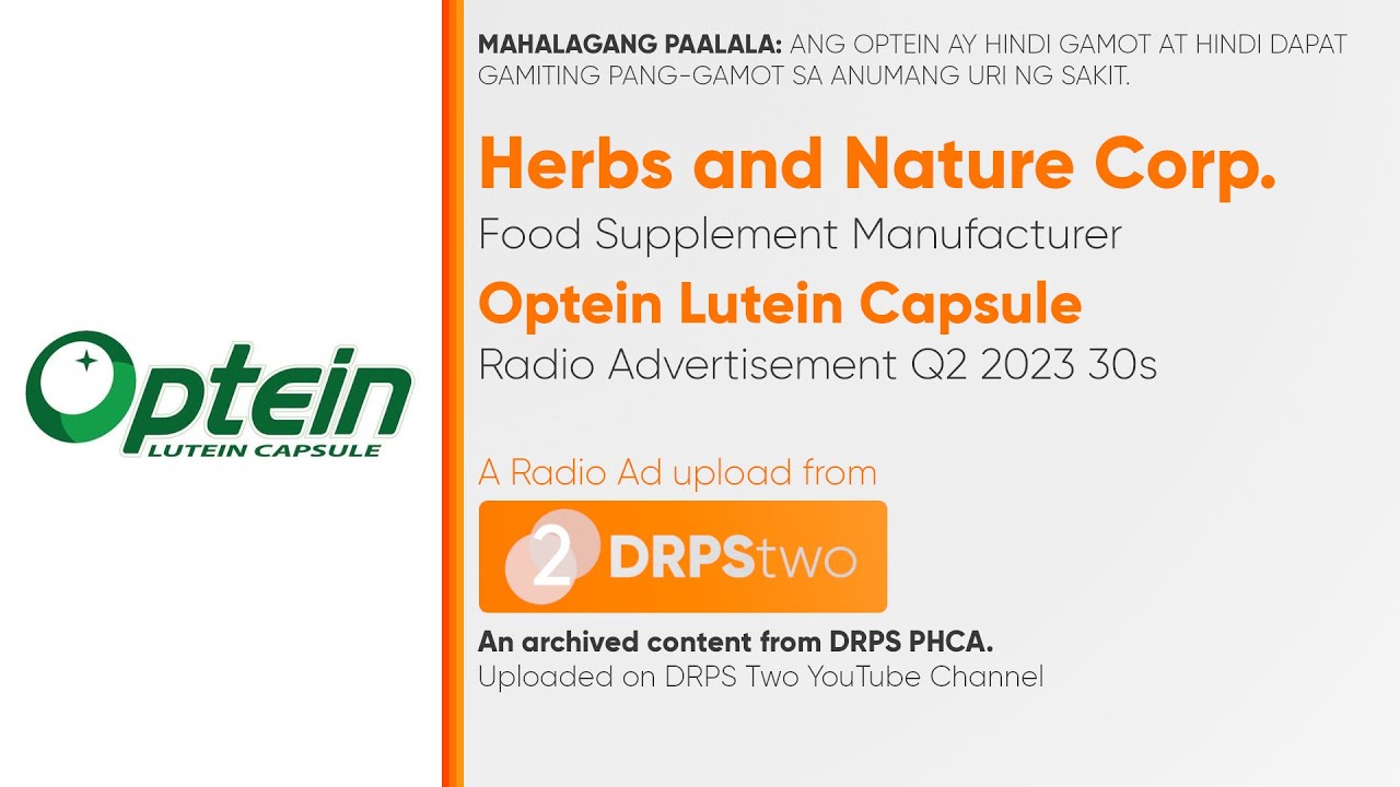 Optein Lutein Capsule Radio Ad Q2 2023 30s - YouTube
